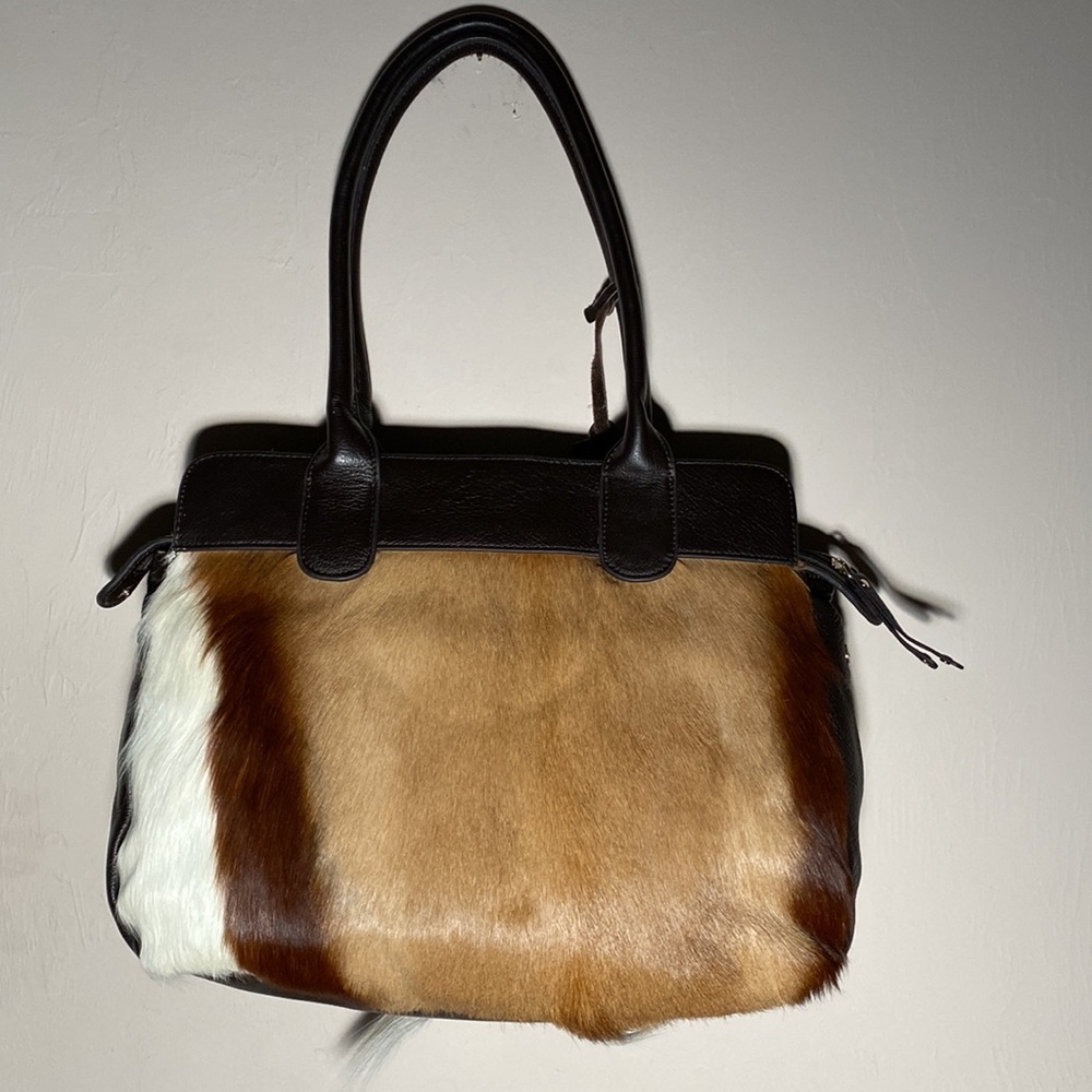 Diane Gail Springbok Fur And Leather Satchel Bag. - Gem